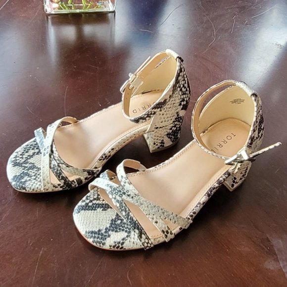 torrid | Shoes | Torrid Snakeskin Print Faux Leather Strappy Block Heel ...